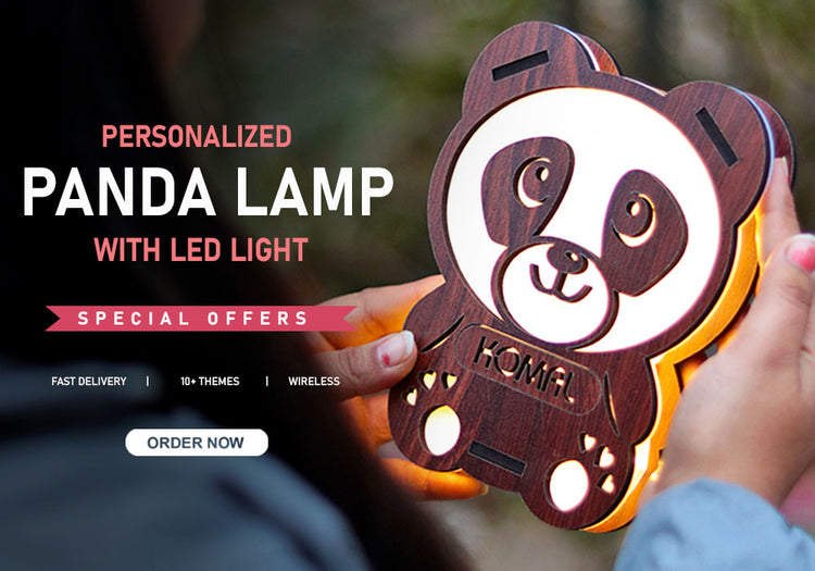 Personalized Panda Lamp - Unique Gift - love craft gift