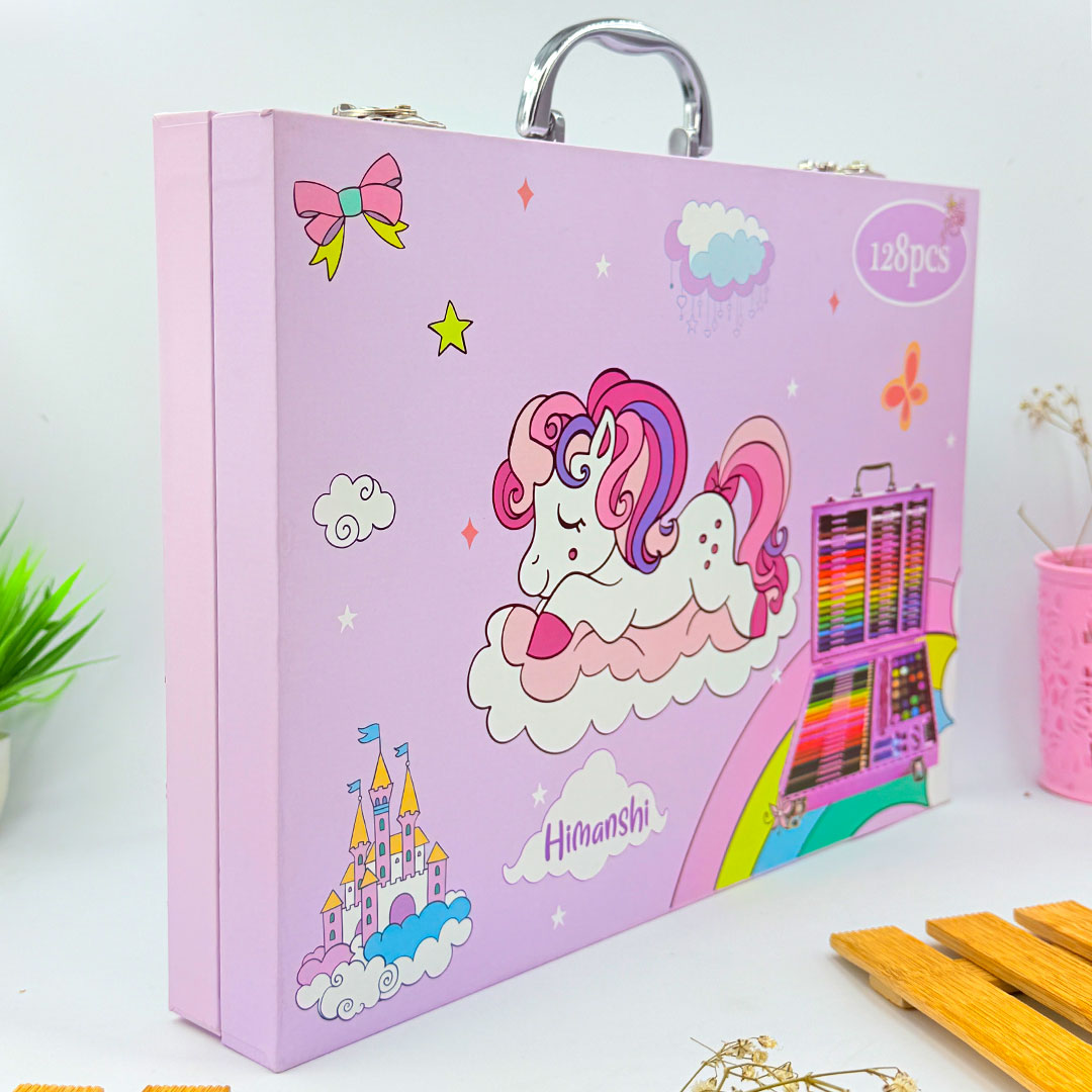 Customized Kids Color Set Suitcase - Set of 128 Piece - love craft gift