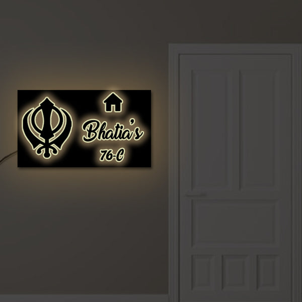Sikh LED Name Plates For Home - love craft gift
