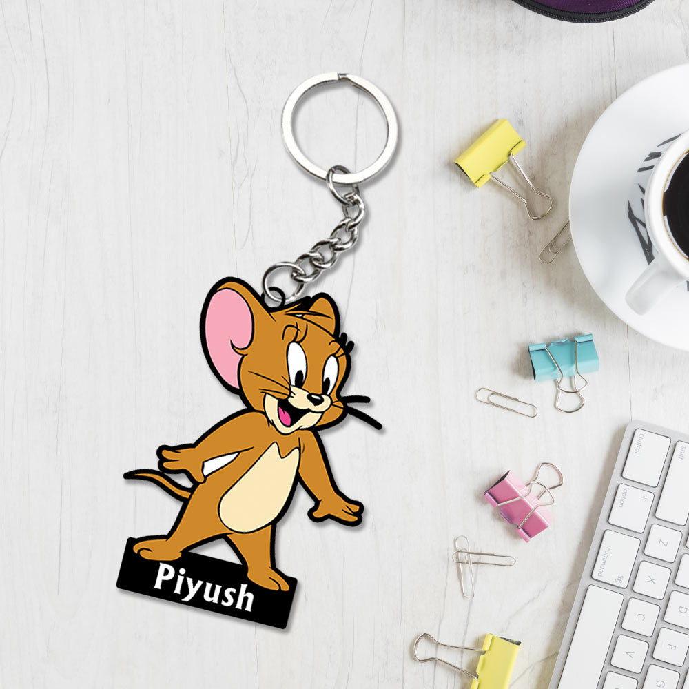 Tom & Jerry Keychain With Name - love craft gift