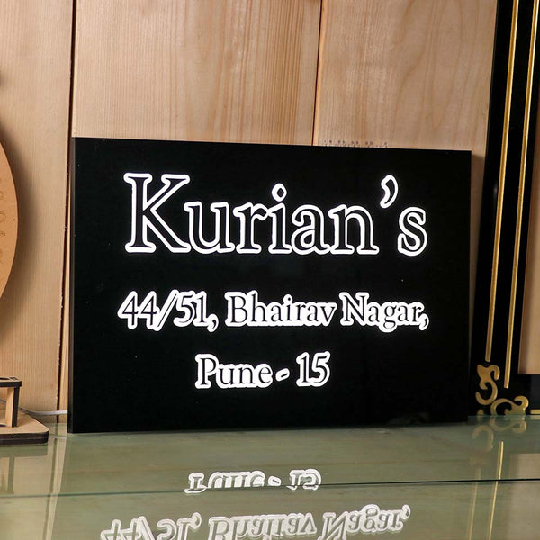 Black LED Name Plates For Home - love craft gift