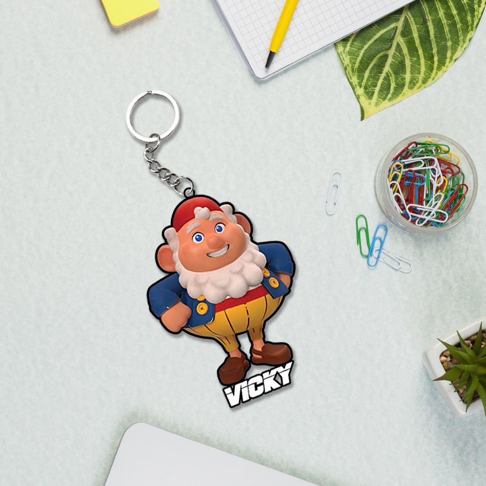 Noddy Cartoon Character Keychain With Name