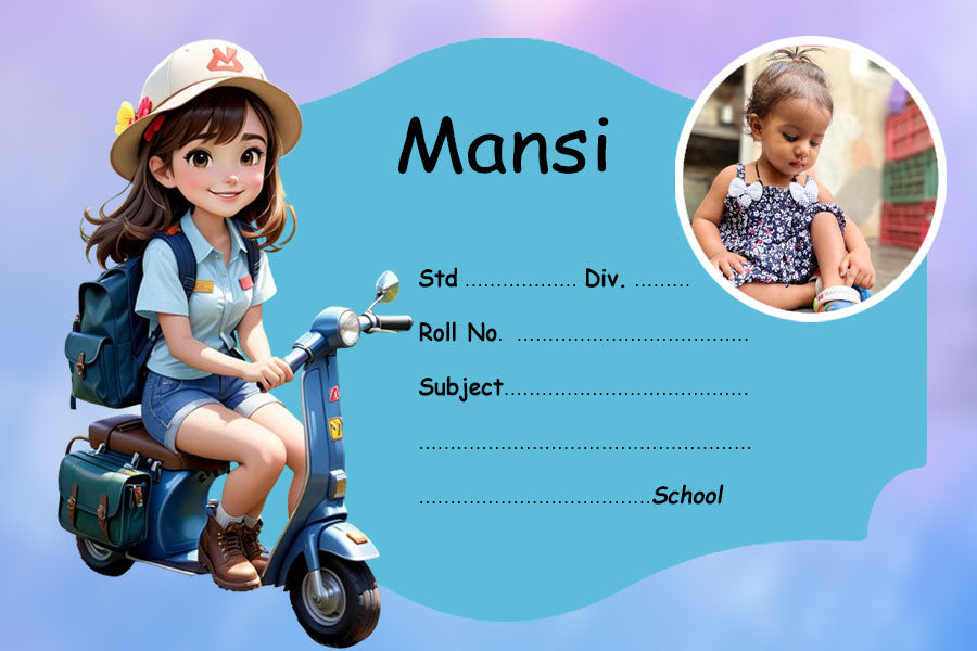 Customized Cartoon Cute Girl Name Slips | 12x18" Sheet with 36 Labels ...