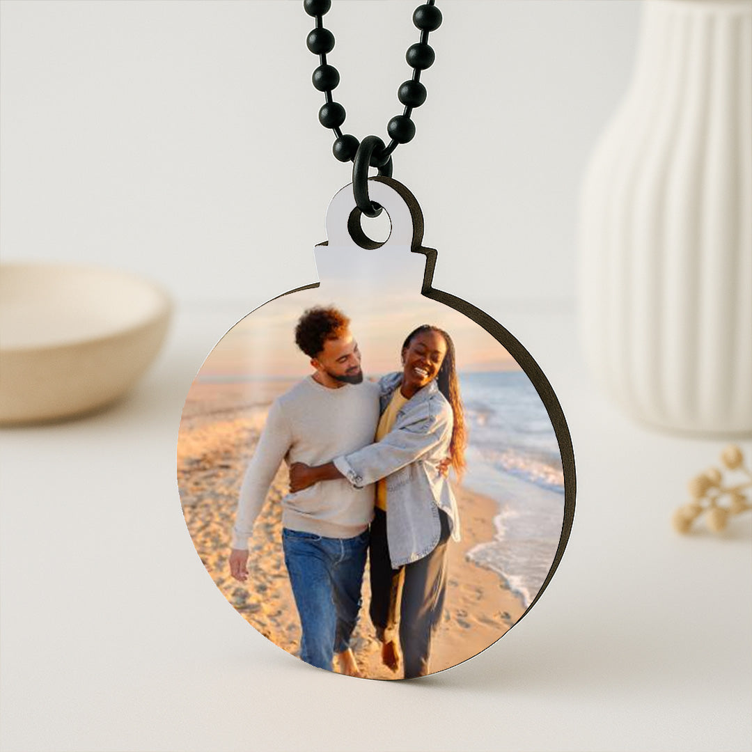 Custom Photo Car Hanger – Round Acrylic - love craft gift