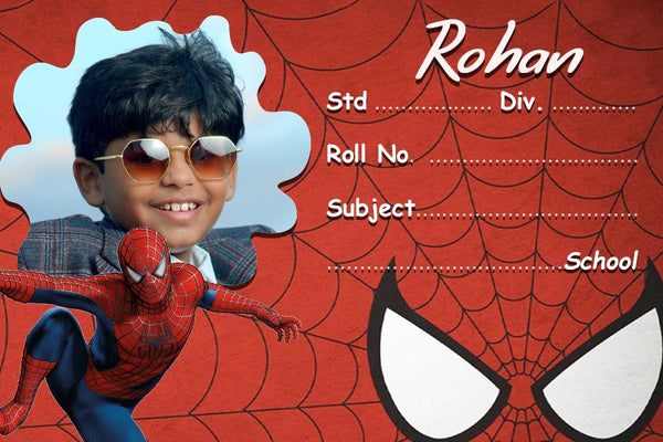 SpiderMan Design Personalized Name Slips - love craft gift