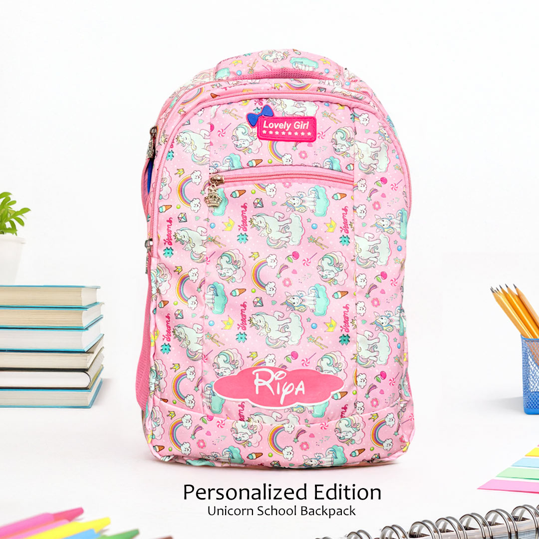 Personalized Unicorn School Backpack – Pink Theme for Girls - love ...