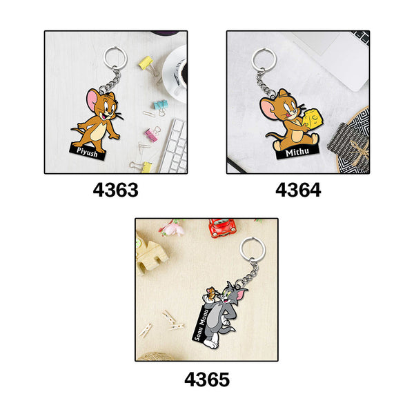 Tom & Jerry Keychain With Name - love craft gift