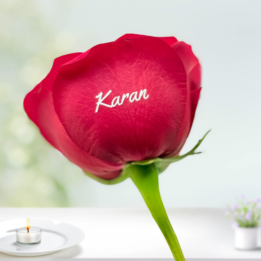 Personalized Real Red Rose with Custom Name – Elegant & Everlasting Gi ...