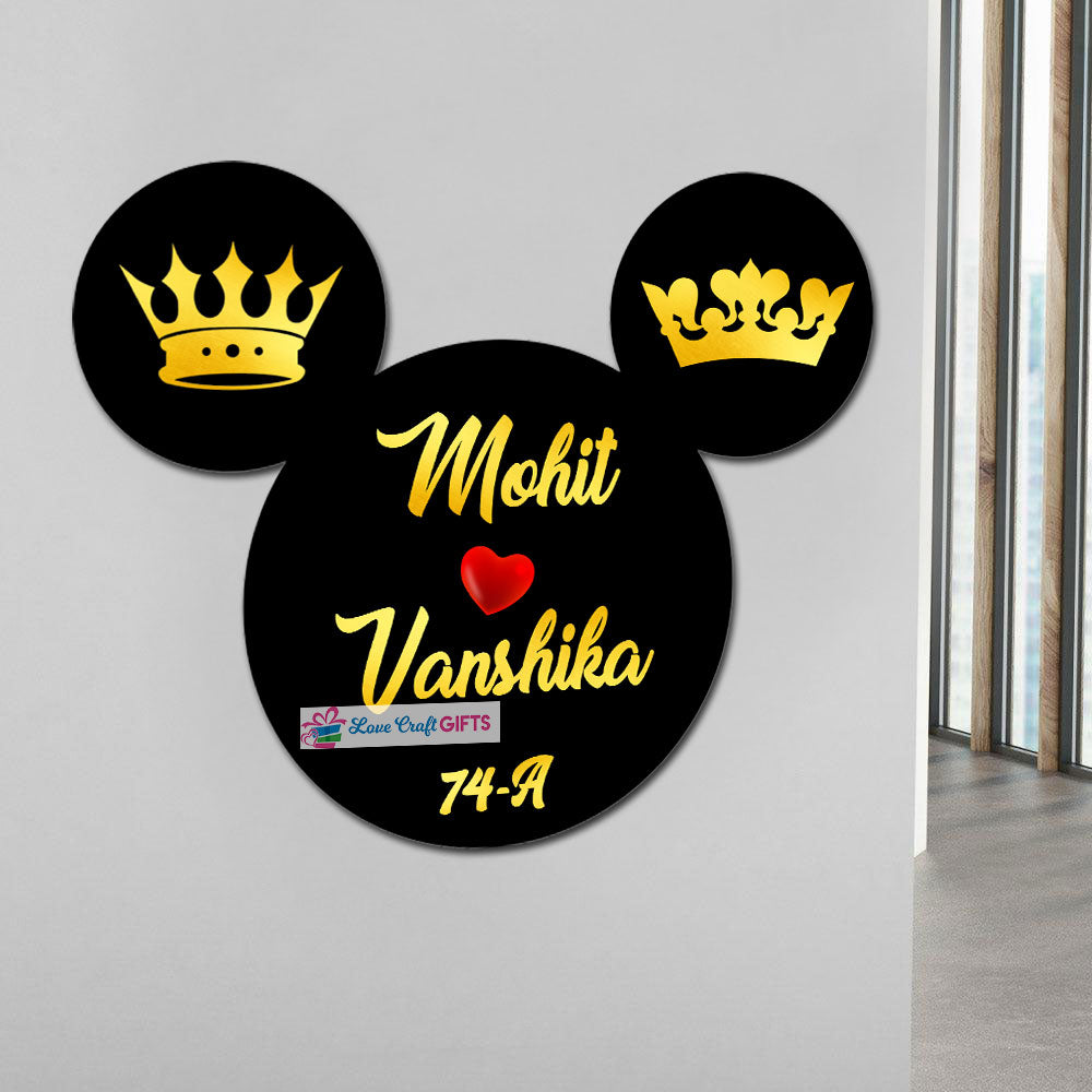 Micky Mouse Acrylic Home Name Plates - love craft gift