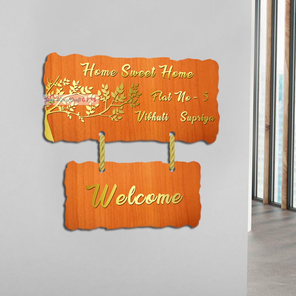 Tree Wooden Home Name Plates-12x15"