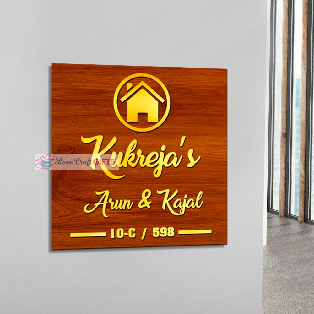 Modern Wooden Home Name Plates love craft gift - love craft gift