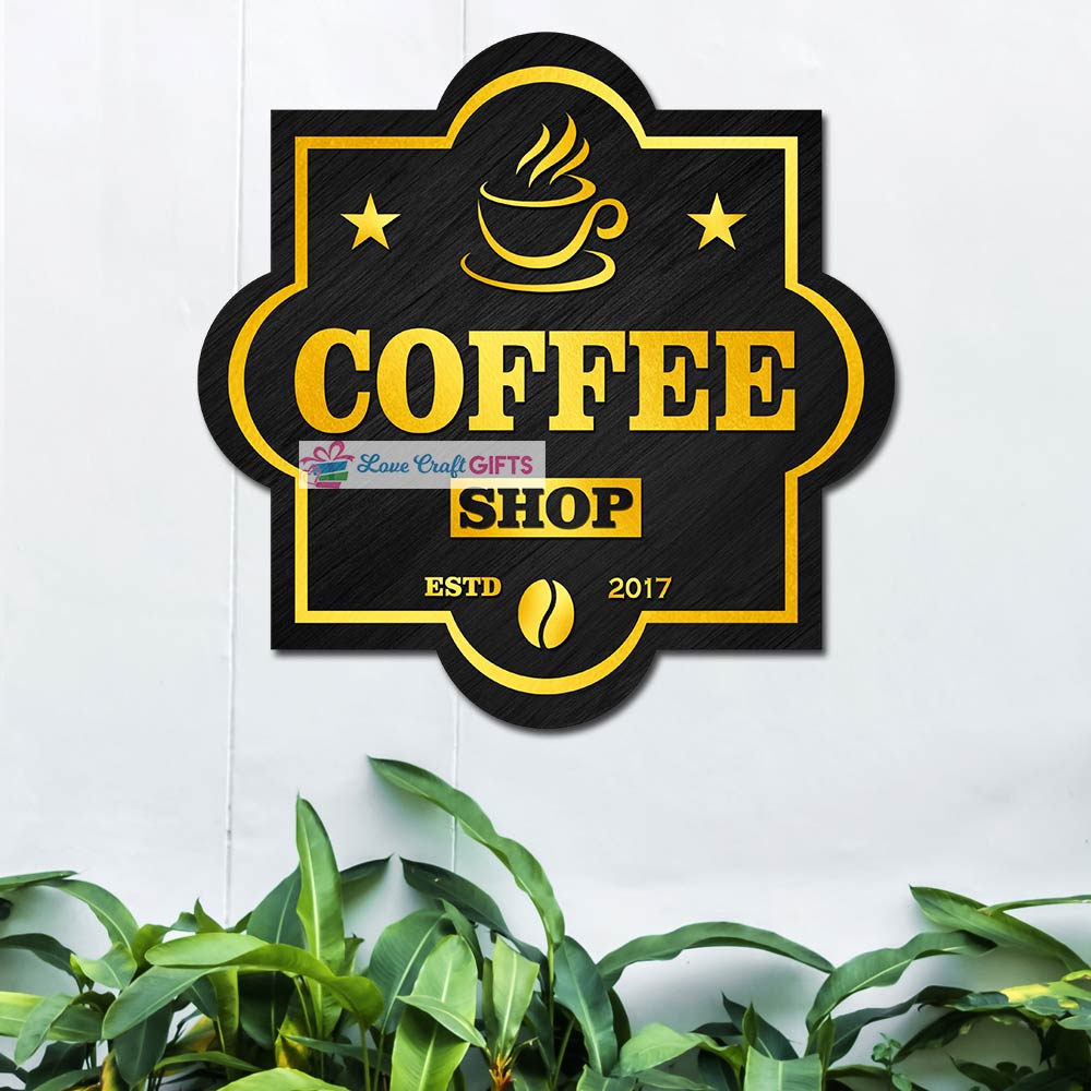 Coffee Shop Wooden Home Name Plates - love craft gift