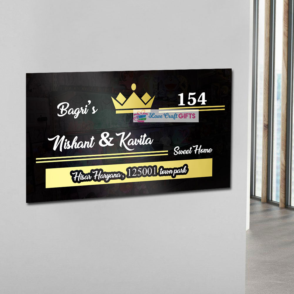 Personalized Acrylic Home Name Plates - love craft gift