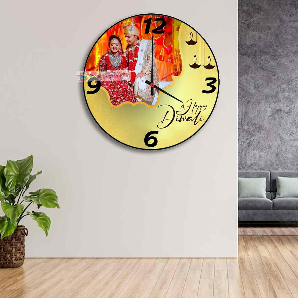 Personalized Diwali Special Wall Clock - love craft gift