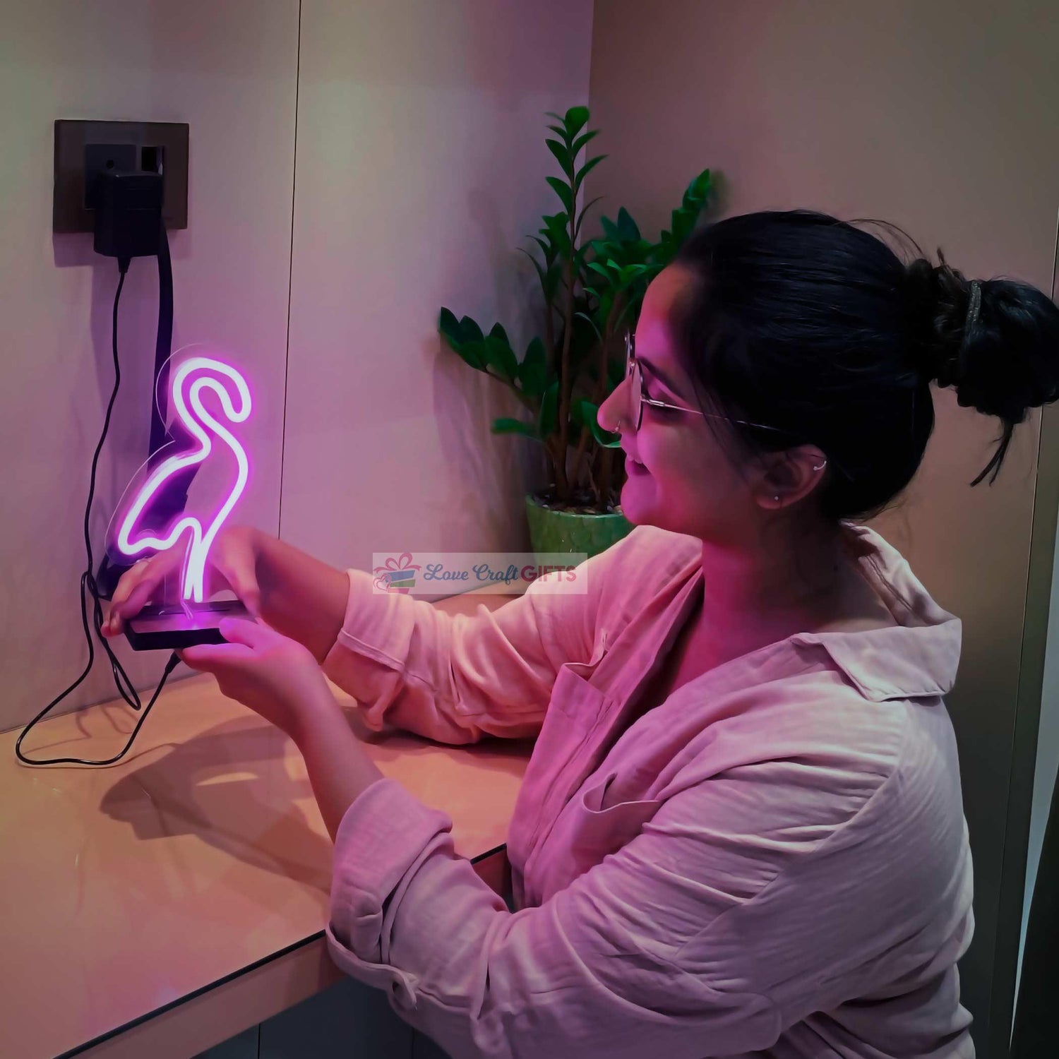 Neon Flamingo Led Table Lamp | Love Craft Gifts - love craft gift