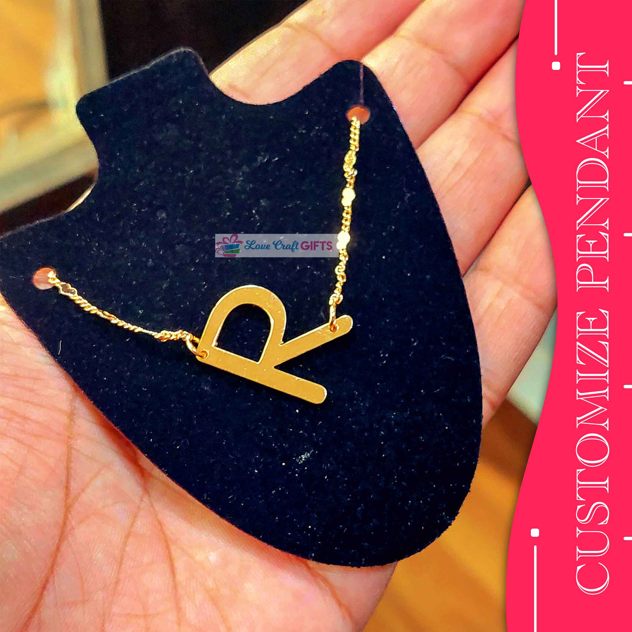 CUSTOMIZE LETTER PENDANT love craft gift - love craft gift