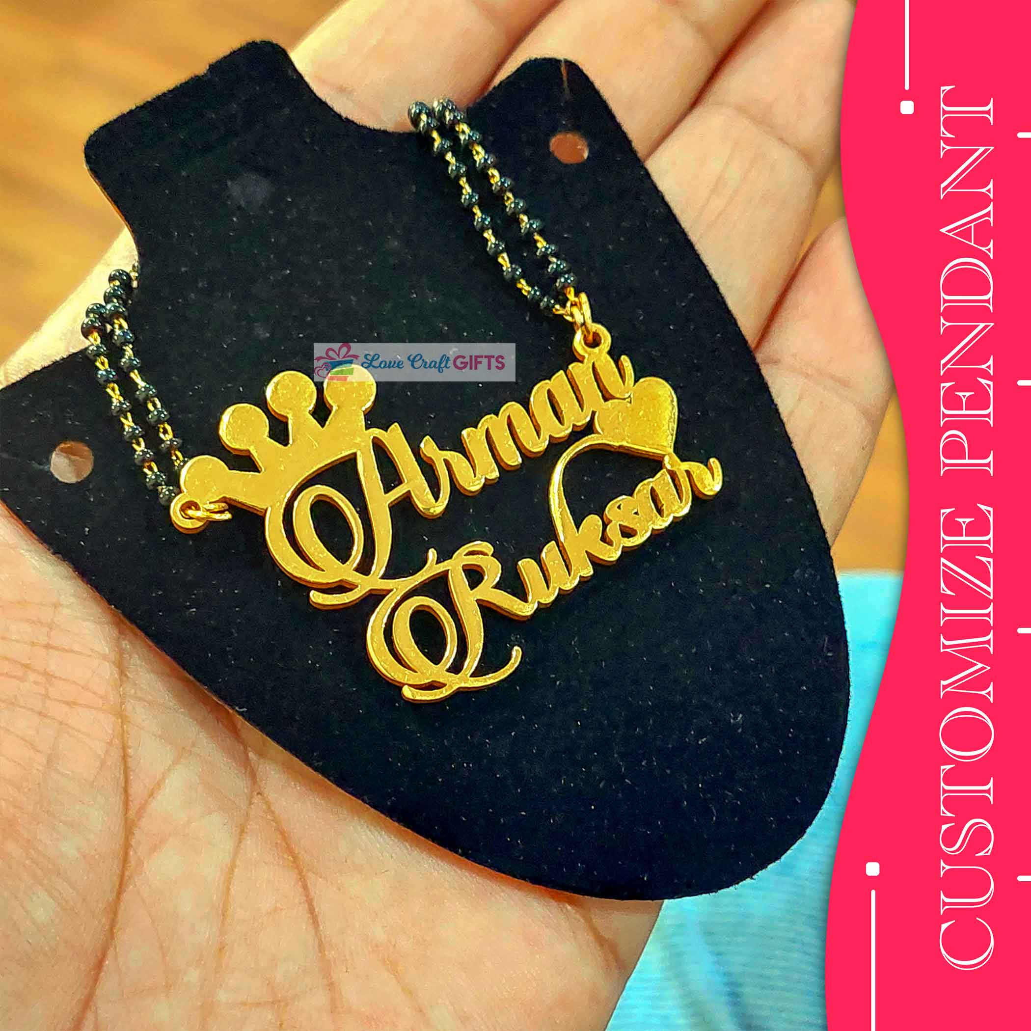 CROWN AND HEART PENDANT love craft gift - love craft gift