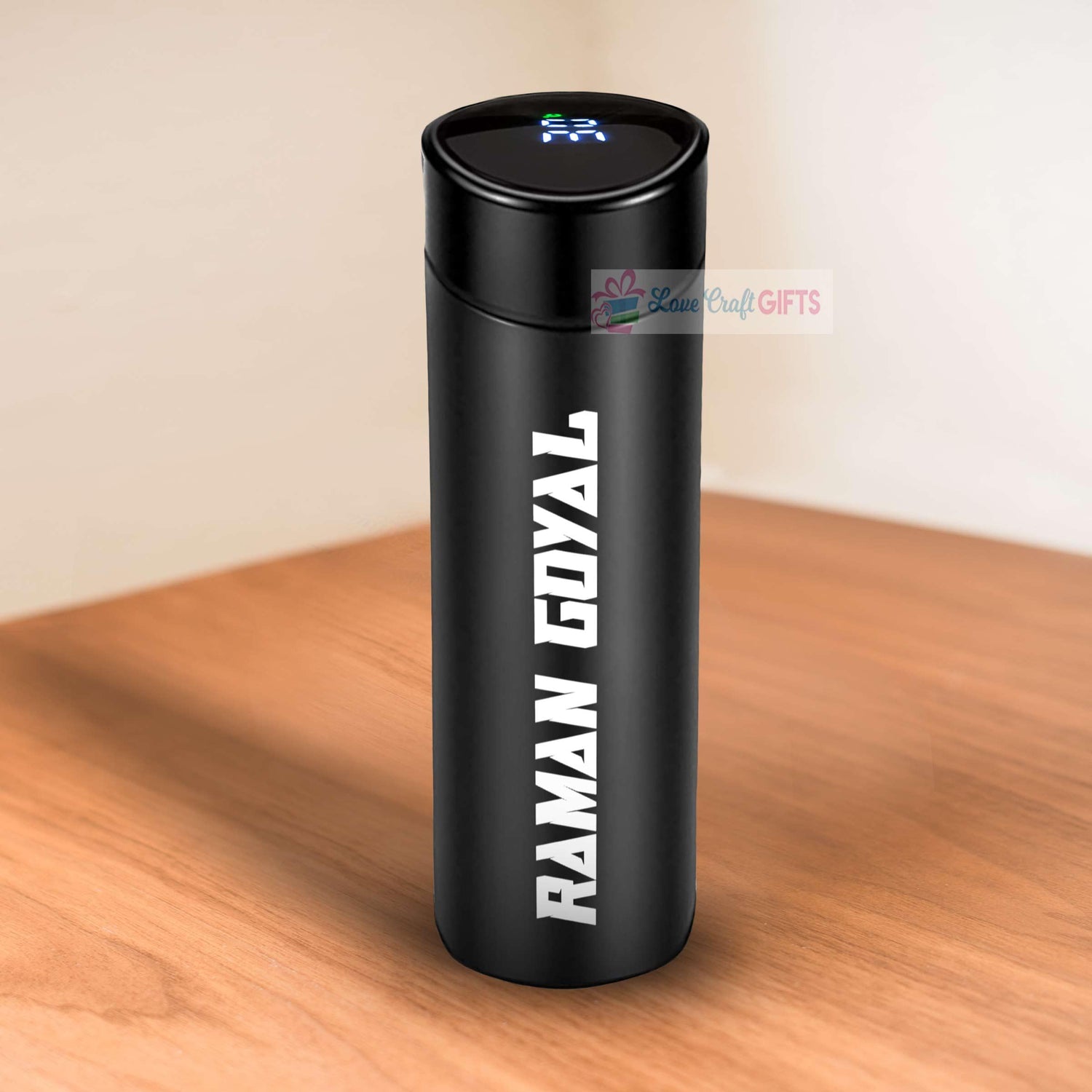 Customized Smart Temperature Water Bottle With Name - love craft gift