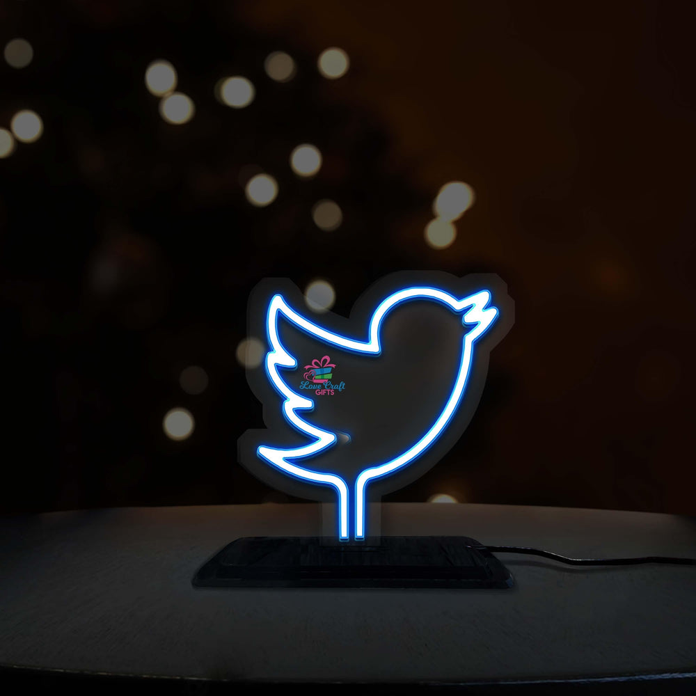 Neon Twitter Led Table Lamp | Love Craft Gifts - love craft gift